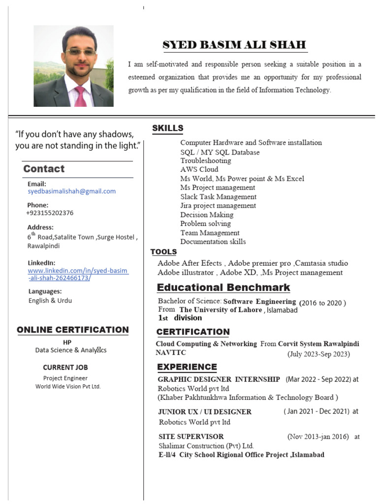 Updated CV 2024 Syed Basim | PDF