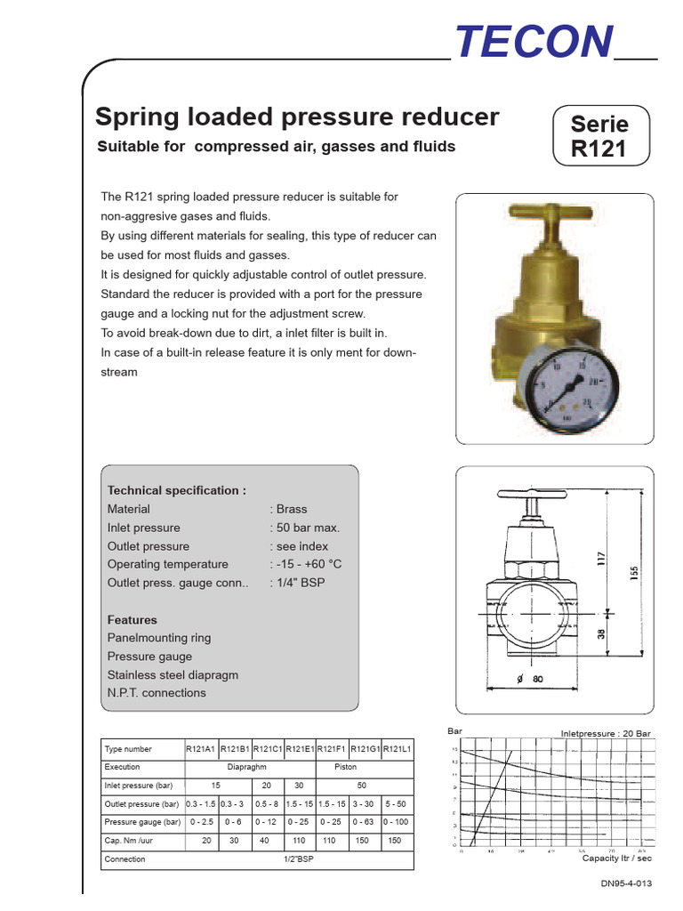 R121 Pressure Regulator Specifications | PDF | Technology & Engineering
