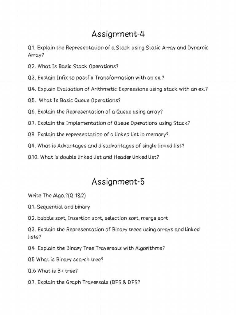 DSA Assignments | PDF