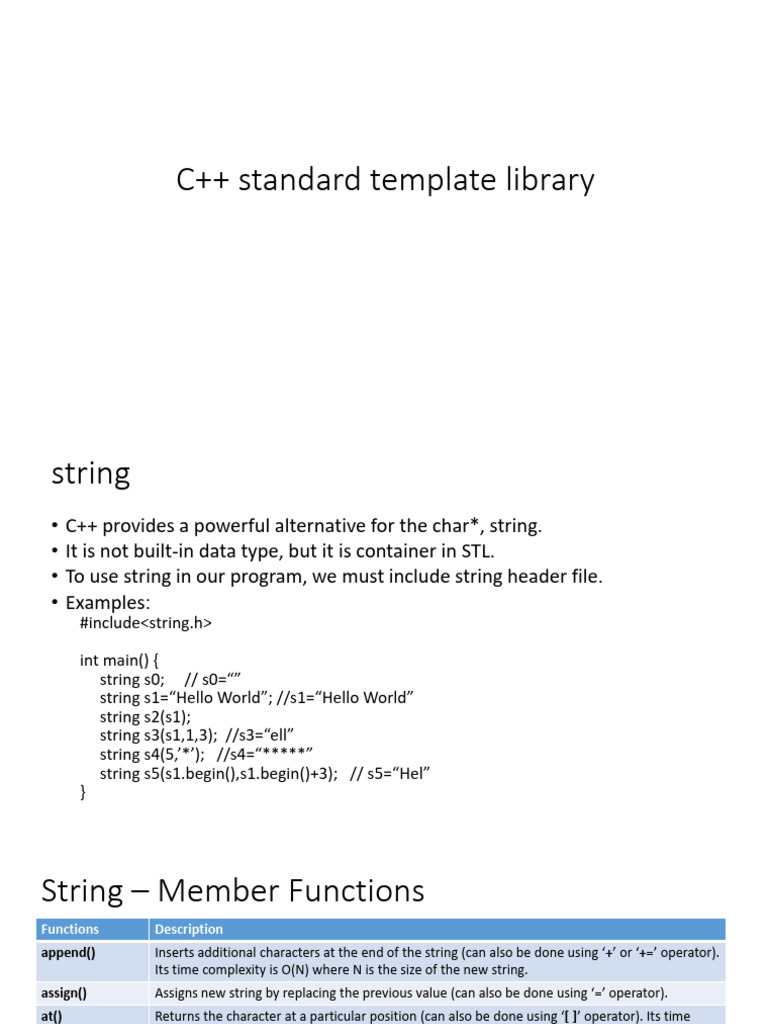 C++ Standard Template Library | PDF | Teaching Methods & Materials