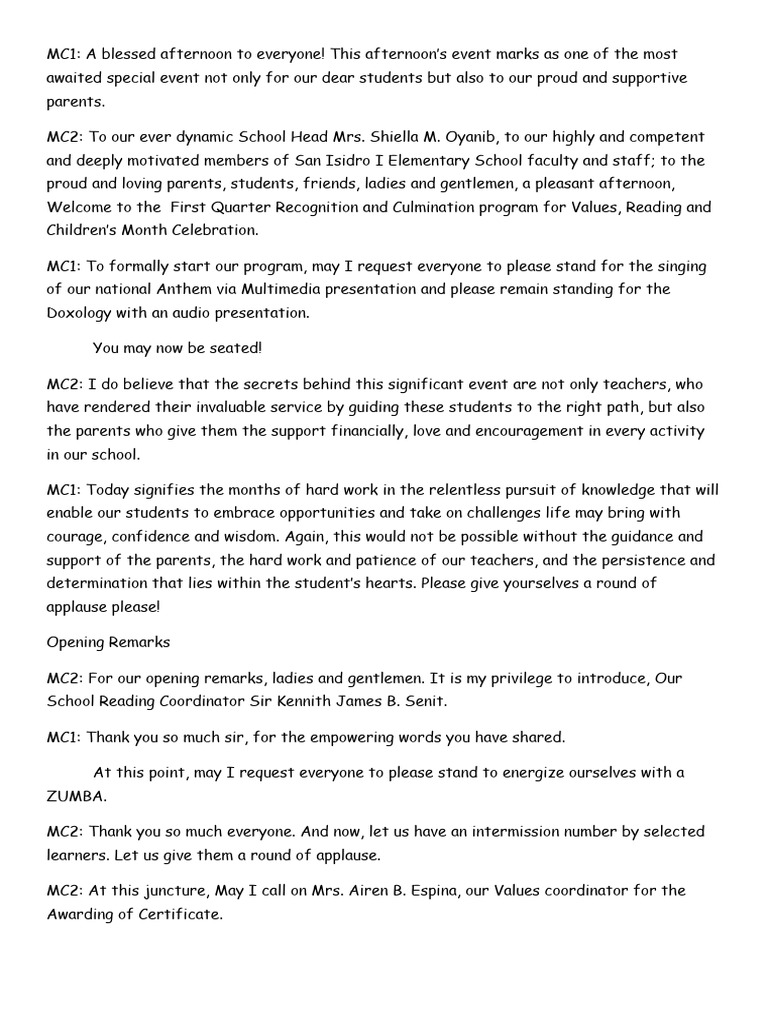 Recognition Script | PDF