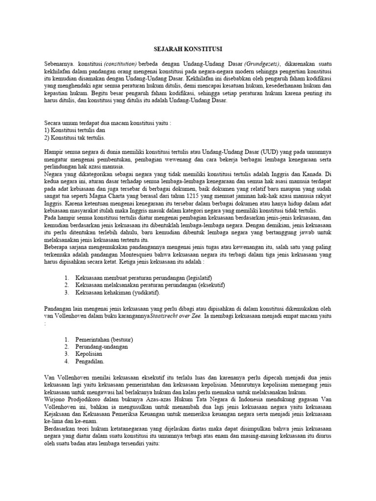 Materi Bagian 2 (Sejarah Konstitusi) | PDF