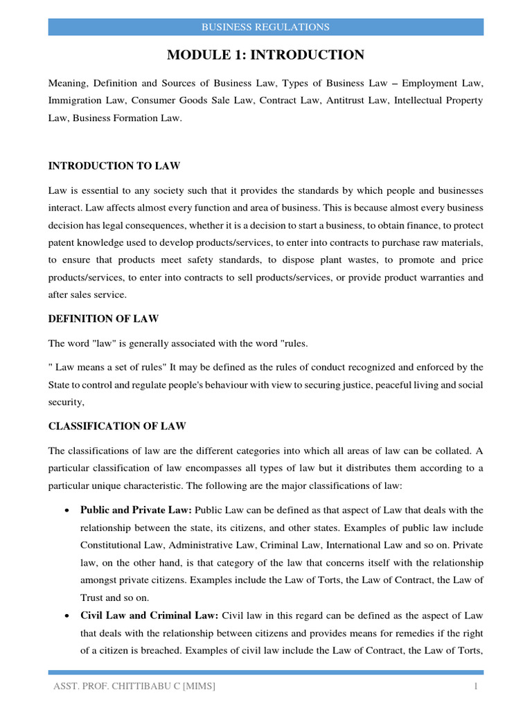 Overview of Business Regulations | PDF | Law