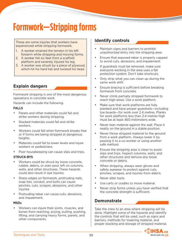 Formwork Stripping Forms | PDF | Concrete