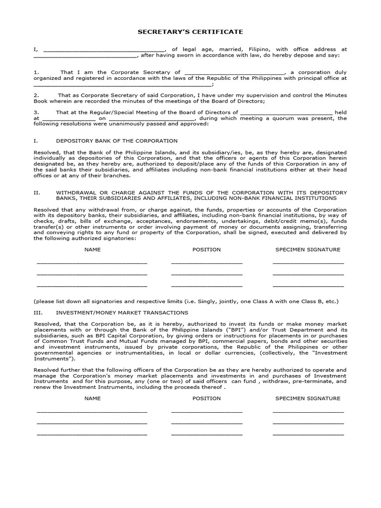 Sec. Certificate Template | PDF