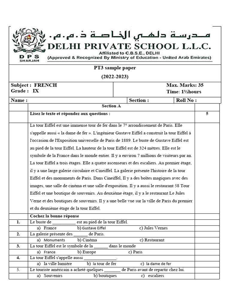 G9 PT3 Sample Paper | PDF