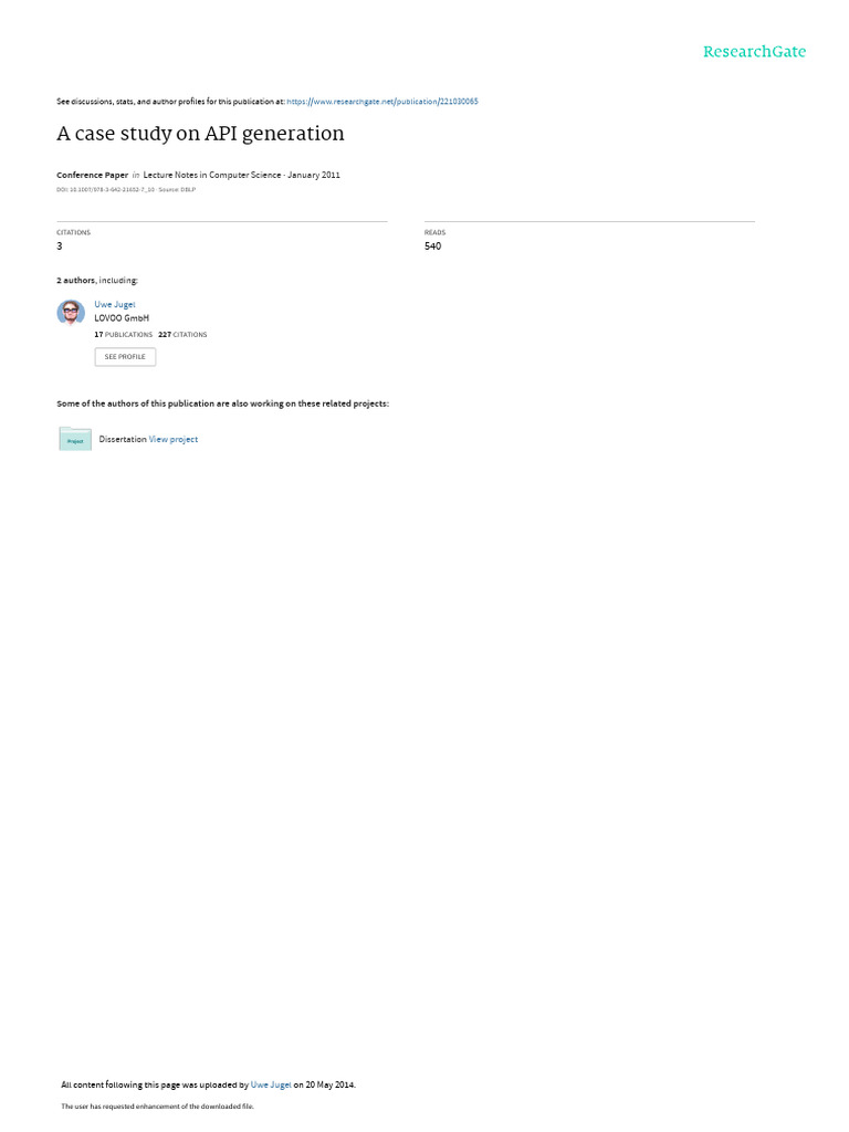 A Case Study On API Generation2.0 | PDF