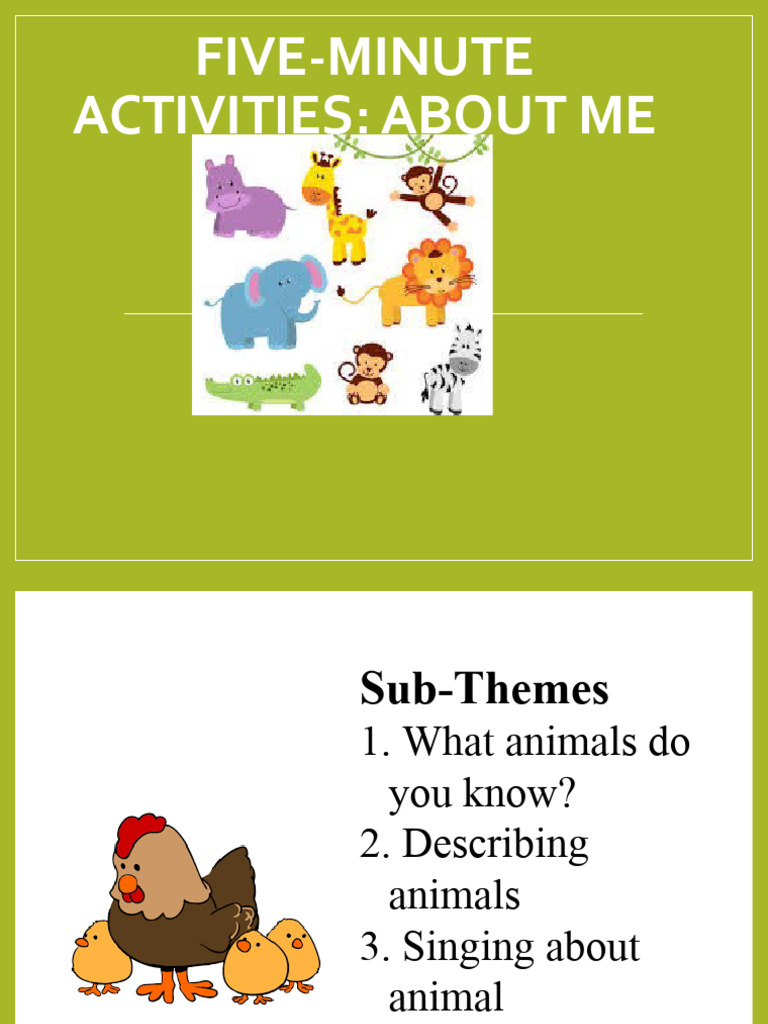 Pertemuan 11 Five Minute Activities Animal | PDF