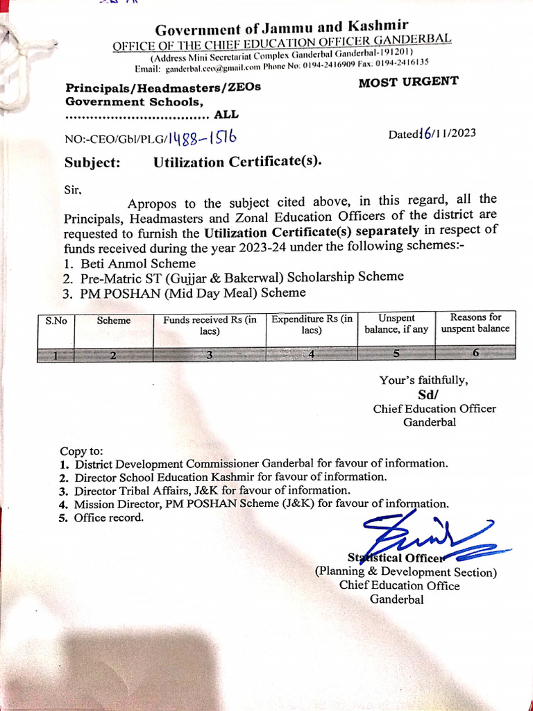 Utilization Certificate | PDF