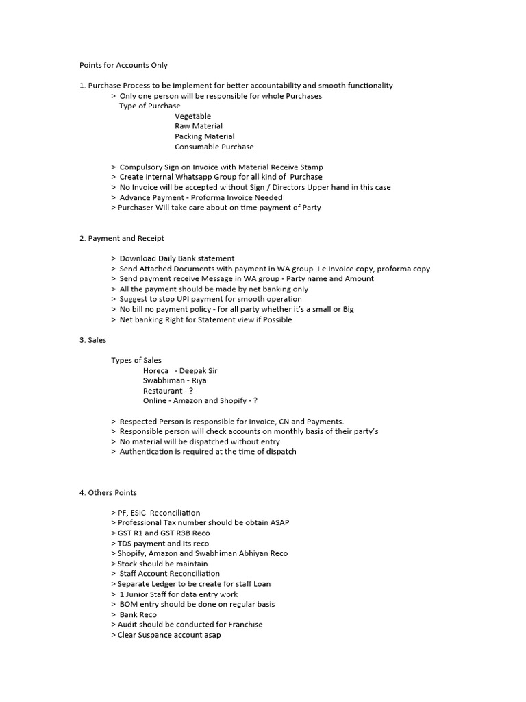 Accounting SOP | PDF