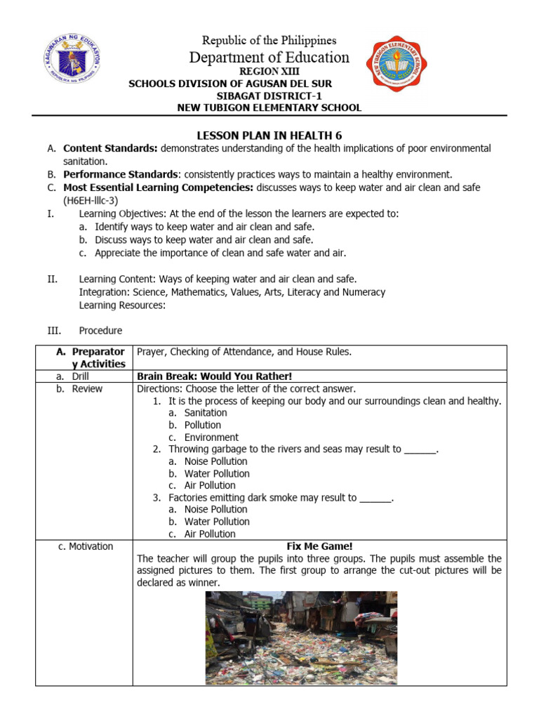 MAPEH Lesson Plan 6 | PDF