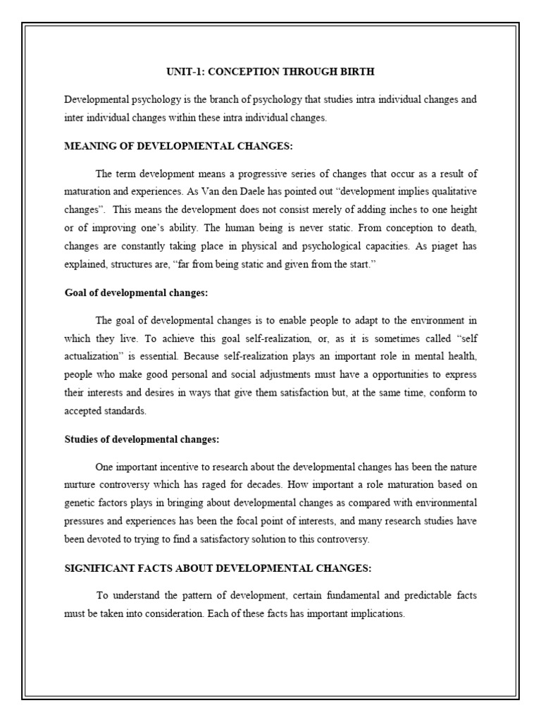 Understanding Developmental Changes | PDF