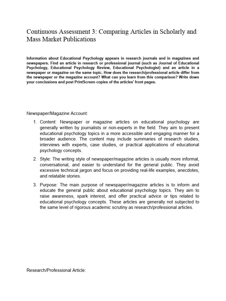 Continuous Assessment 3 | PDF