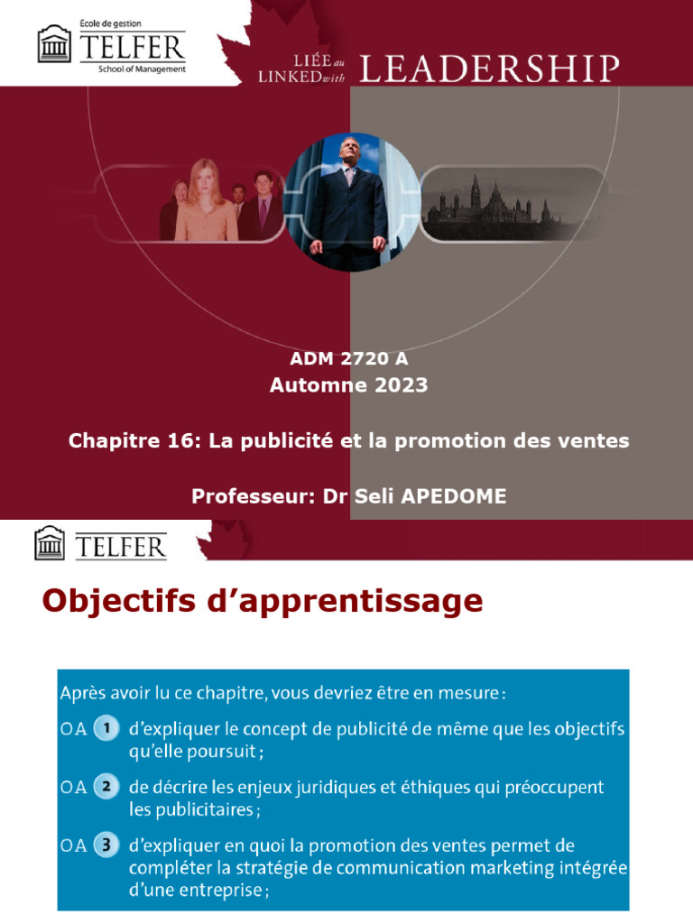 Chapitre 16 Publicité Et Promotion de Ventes | PDF | Publicité ...