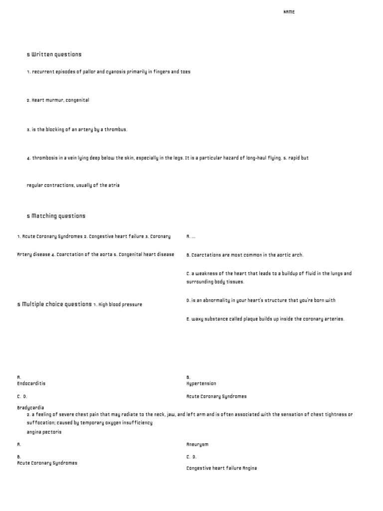 4 SF Worksheet CVS Genpath | PDF | Heart | Vein