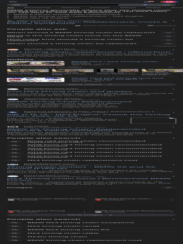 BMW n63 Timing Chain Recommended Replacement - Google Search | PDF