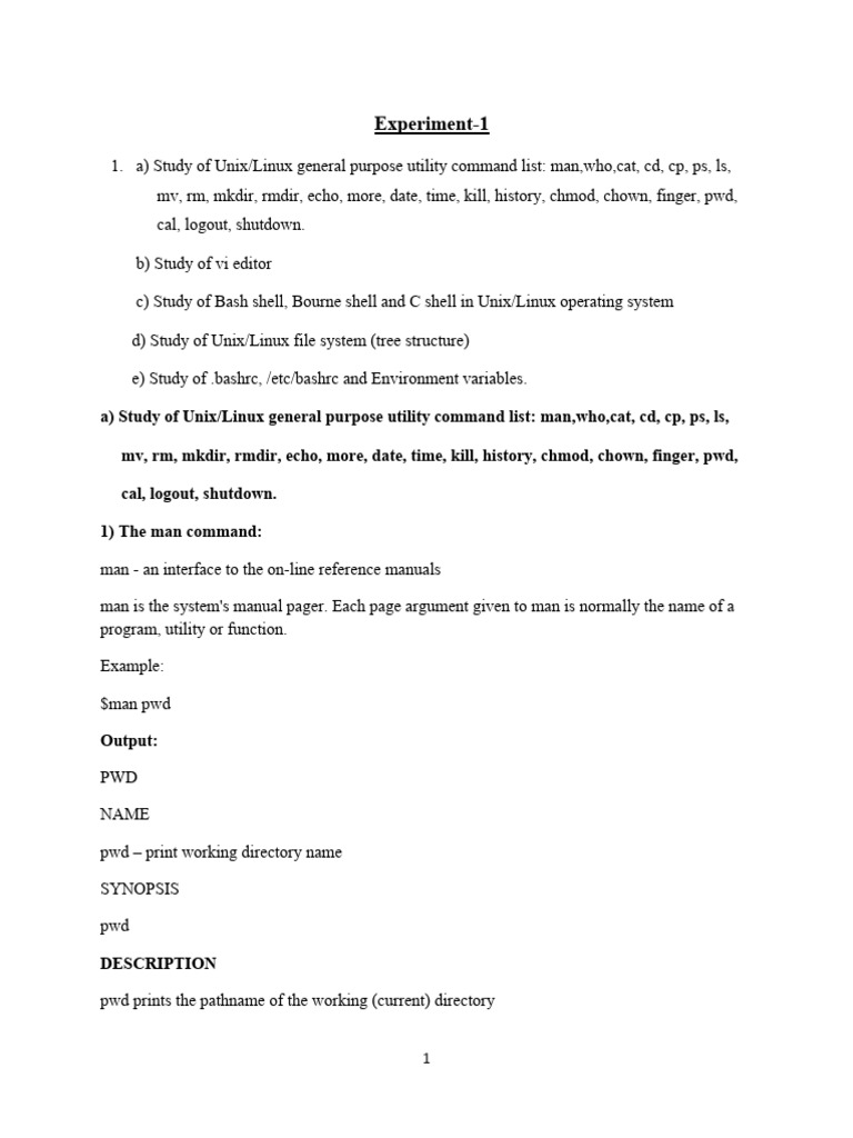 Os Experiment 1 | PDF