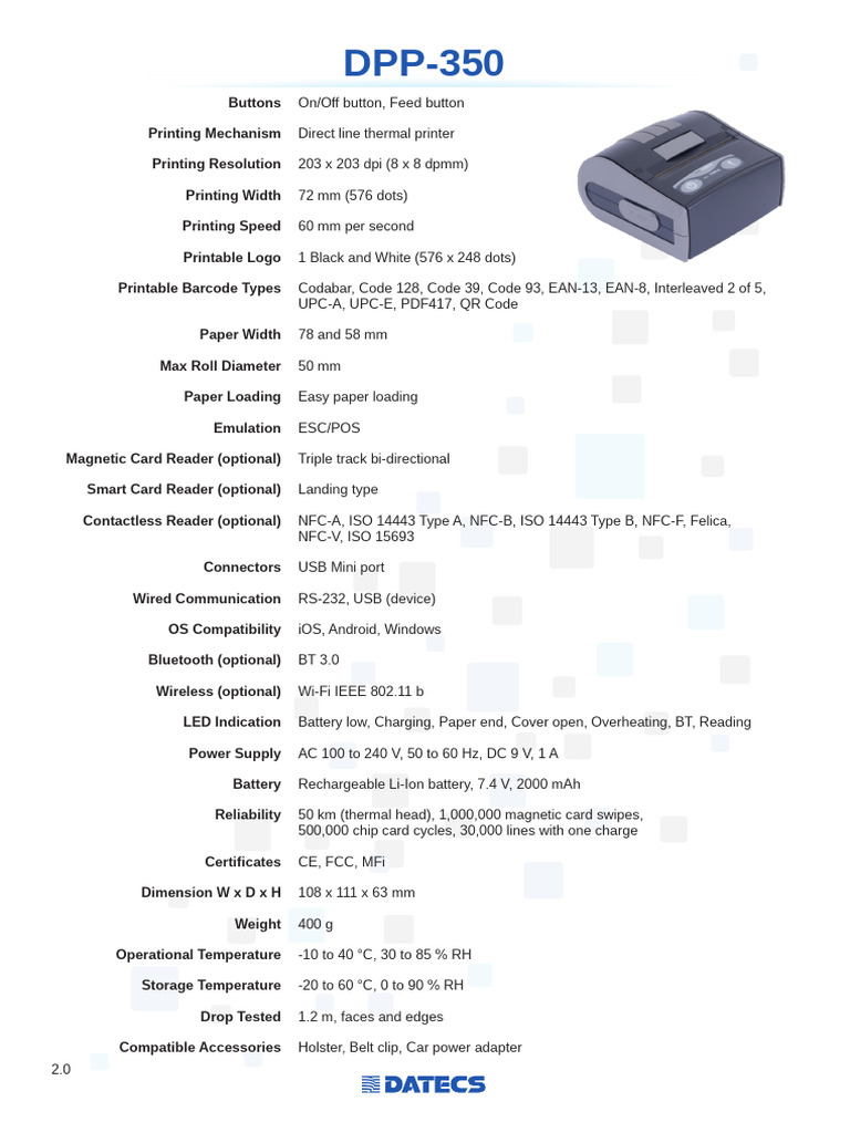 Printer DPP-350 | PDF