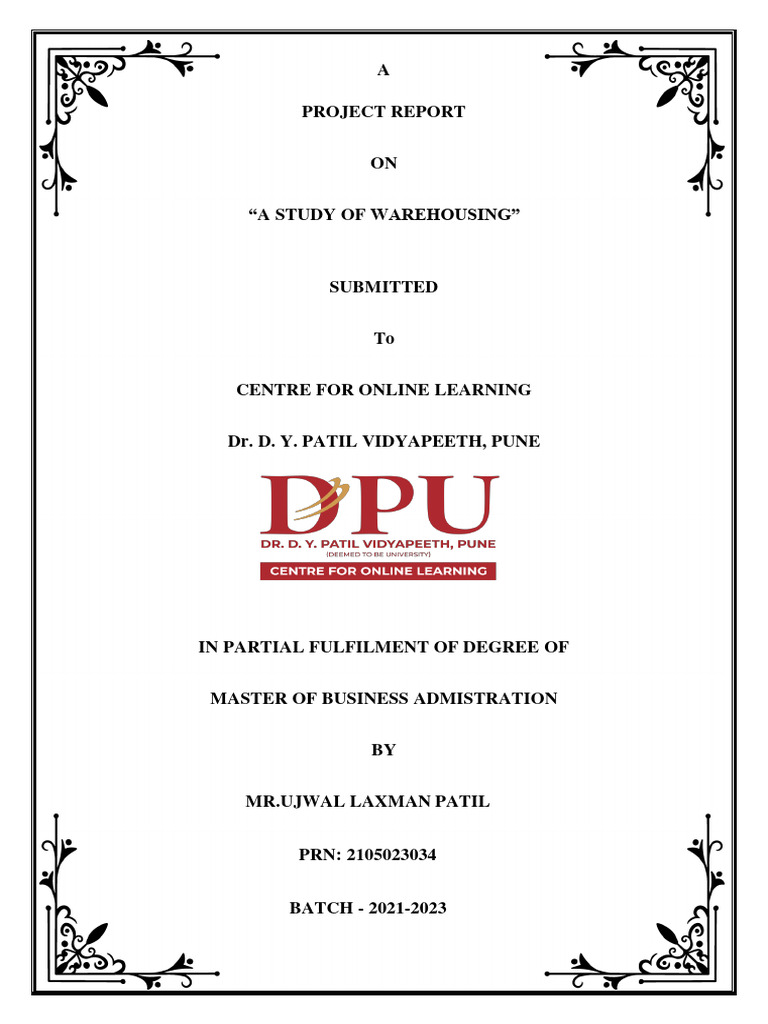 Ujwal MBA Final Project | PDF