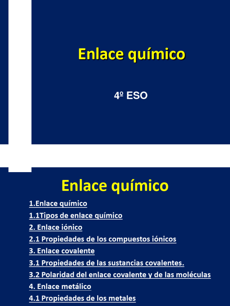 Tema 3. Enlace Químico | PDF | Polaridad química | Enlace químico