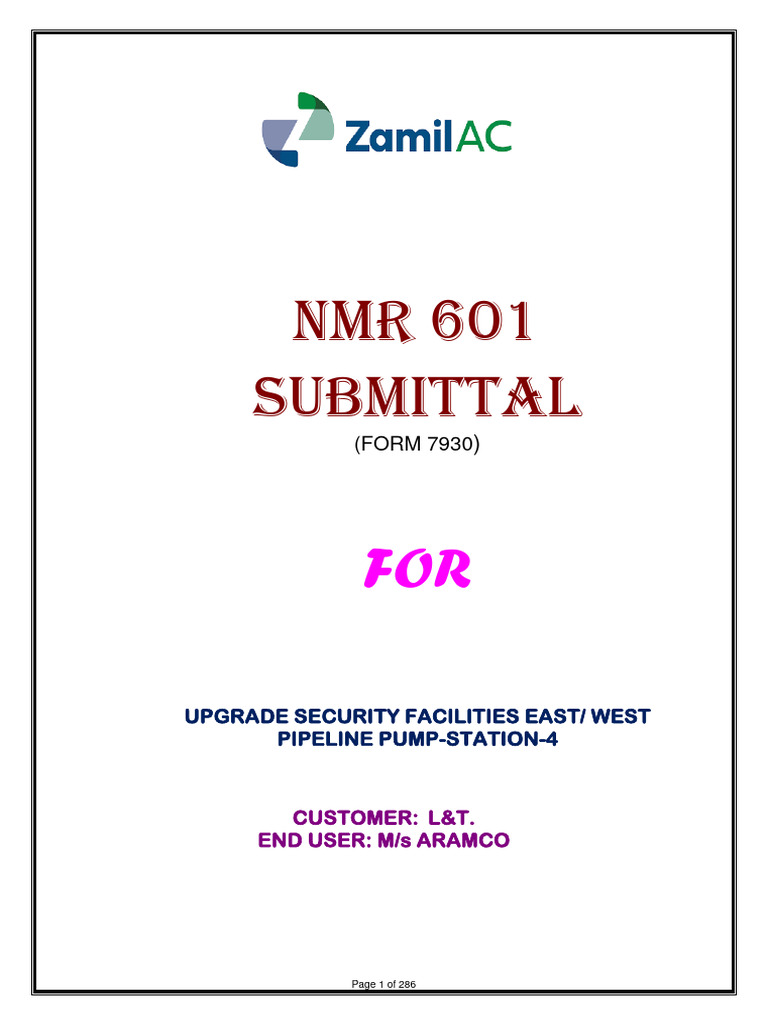 NMR 601 Submittal (27312) | PDF