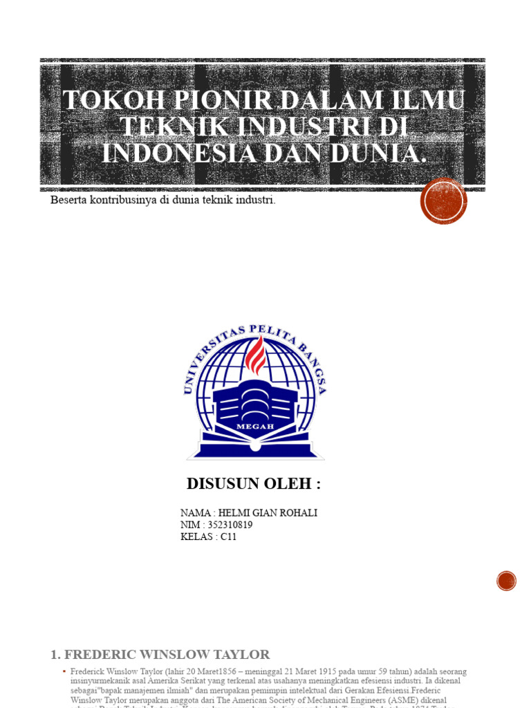 Tokoh Tokoh Pionir Teknik Industri - Helmi Gian Robali: C11 | PDF