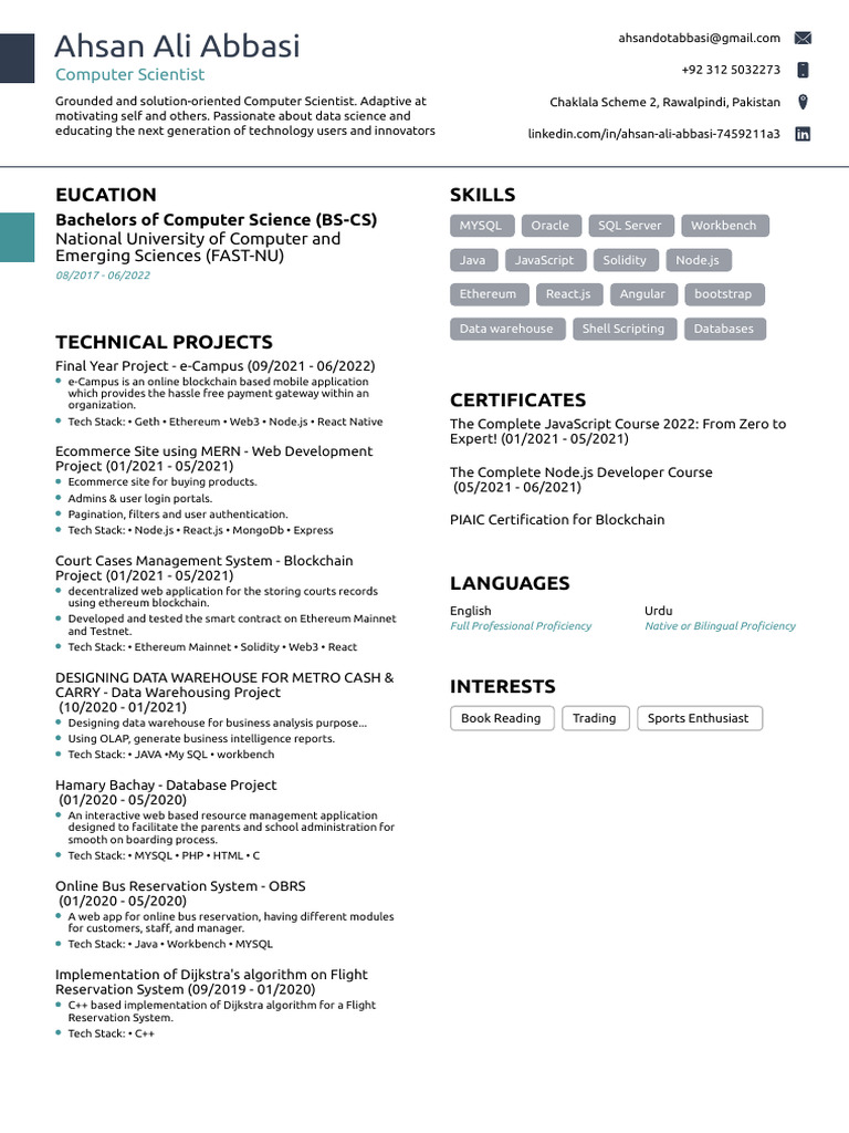 Ahsan's Resume | PDF
