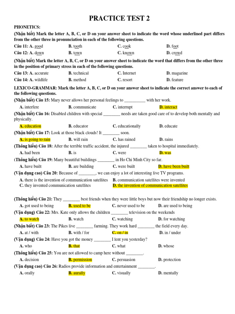 Practice Test 2 | PDF