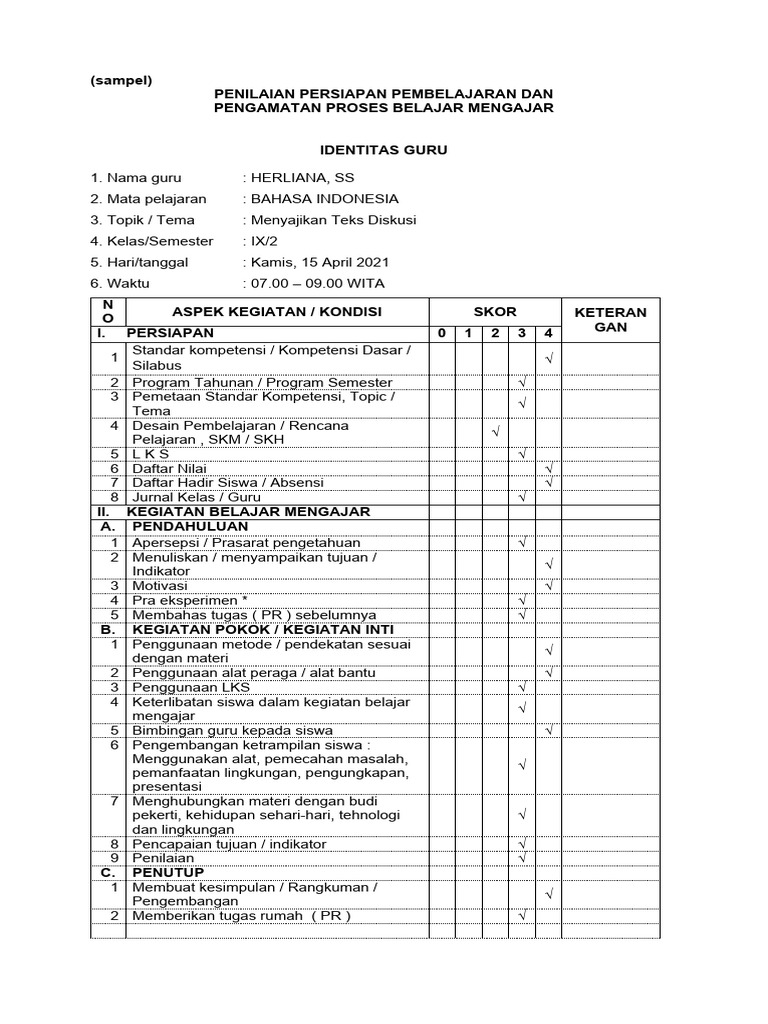 A.3 Laporan Hasil Supervisi Kamad | PDF