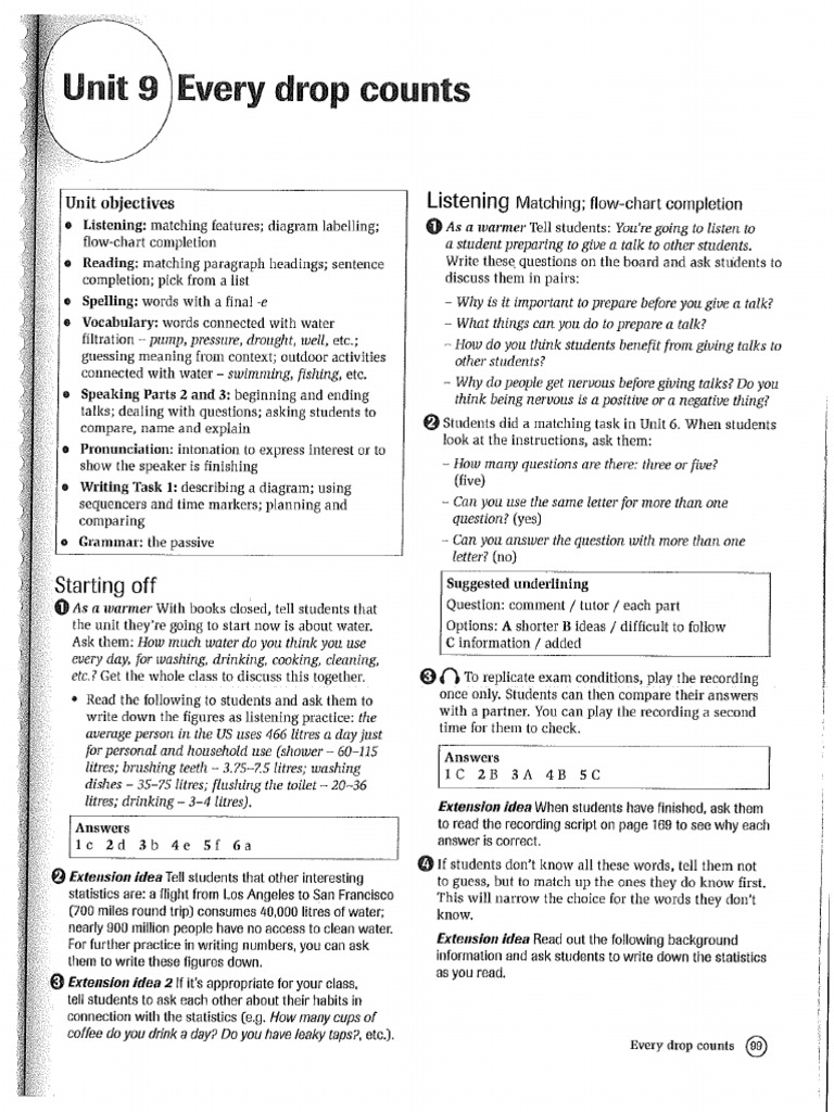 Complete IELTS Unit 9 SB - Keys | PDF