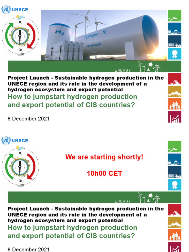UNECE Hydrogen Project Launch | PDF | Sustainability | Renewable Energy