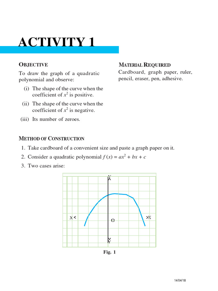 Activities 1 POLYNOMIALS | PDF