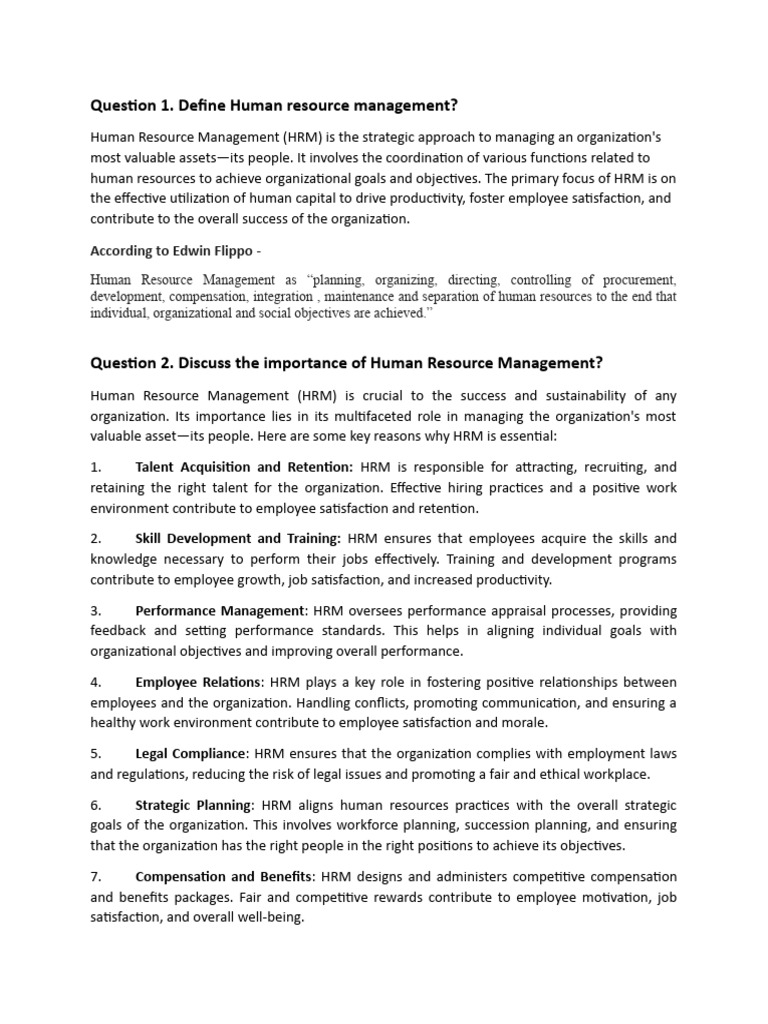 Human Resource Management | PDF | Human Resource Management | Employee ...