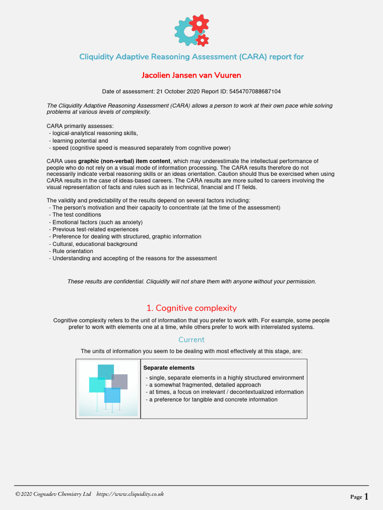 Cliquidity Adaptive Reasoning Assessment Brief Report - Jacolien Jansen ...