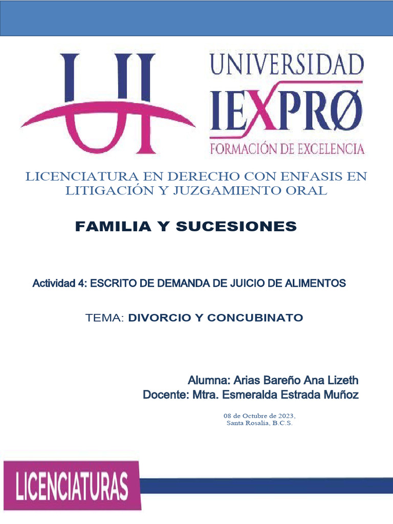 Escrito de Demanda de Juicio de Alimentos | PDF Escrito de Demanda de Juicio de Alimentos | PDF