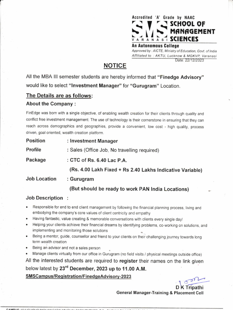 Finedge Advisory - Notice | PDF | Economies | Business