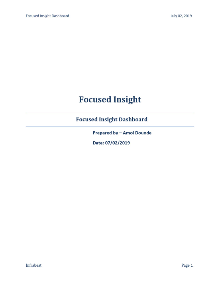 Focused Insight Dashboards | PDF