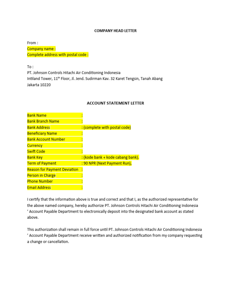 6. Account Statement Letter | PDF