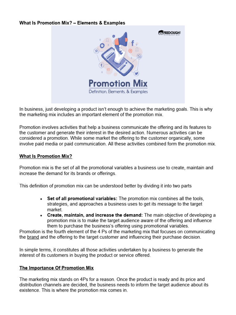 COMPLETE NOTES on Promotion and extended 3 P's of marketing mix, and ...