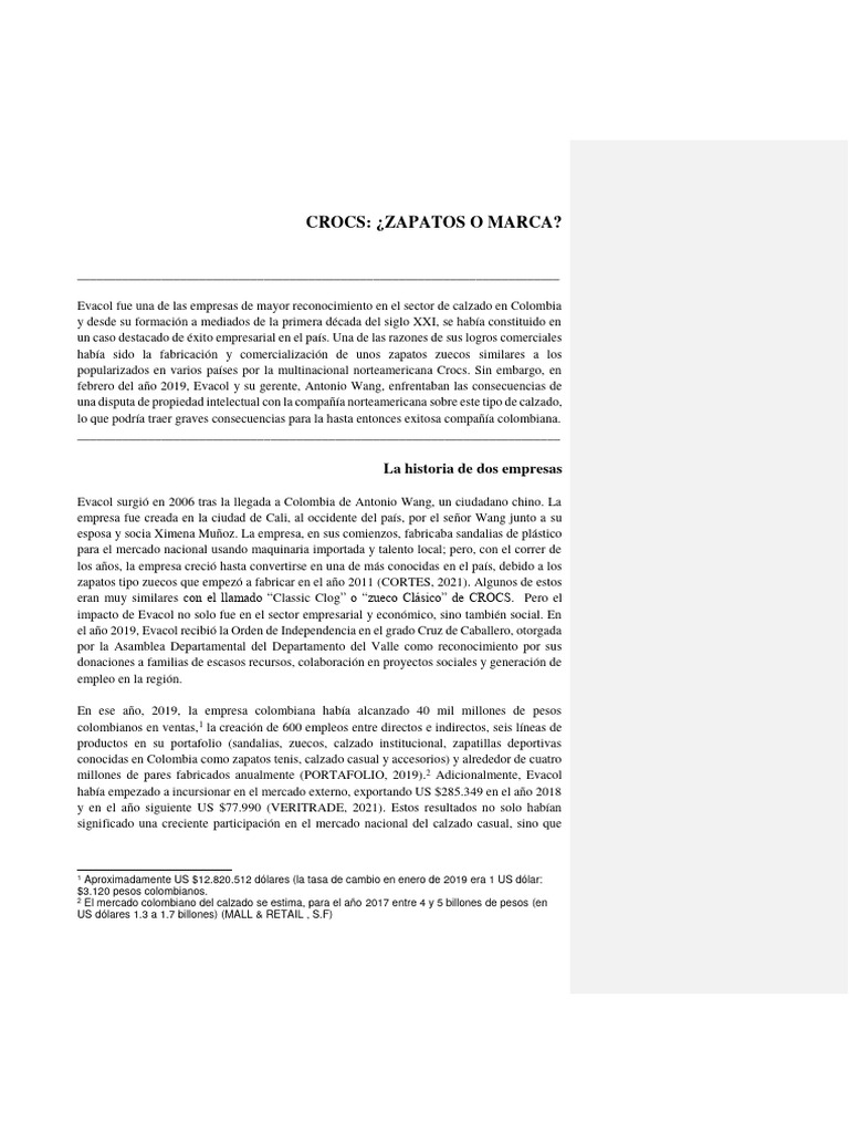 Disputa entre Evacol y Crocs en Colombia | PDF | Negocios