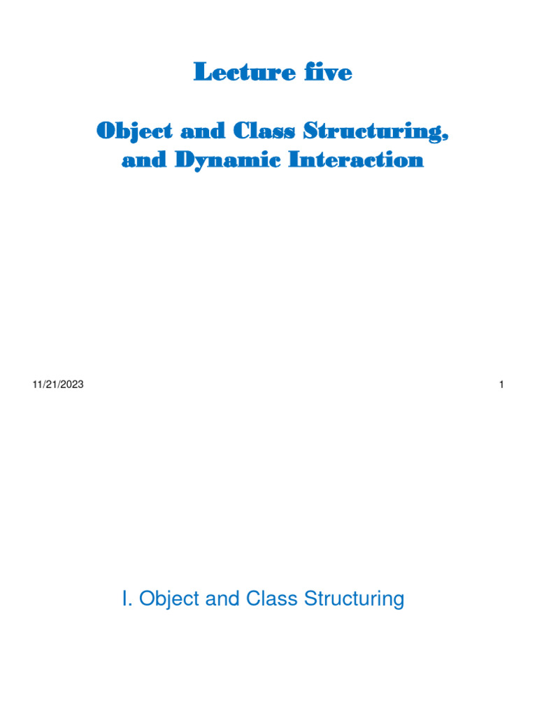 Lecture 5 | PDF | Class (Computer Programming) | Input/Output