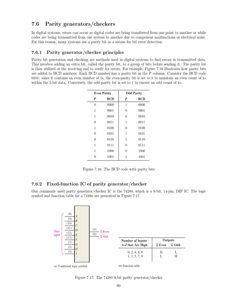 Chapter 7 - Parity Bit Generator & Checker | PDF