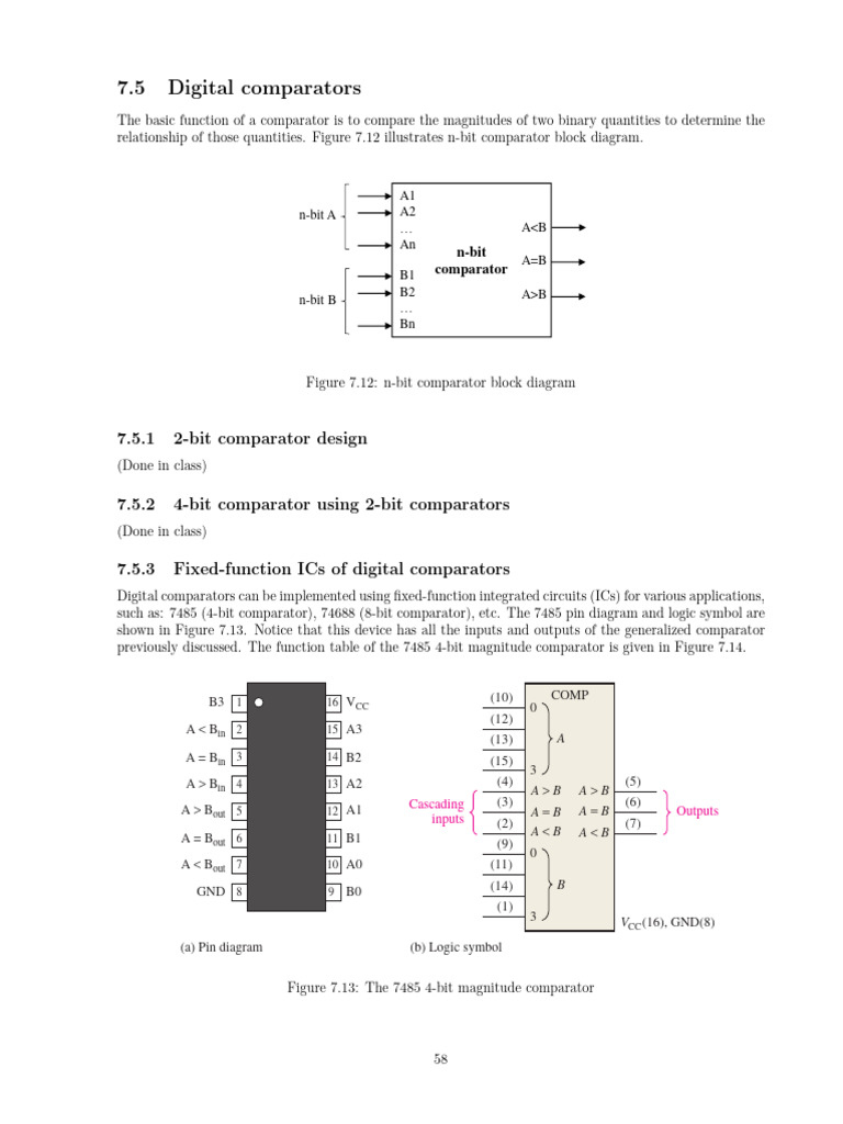 Chapter 7 - Digital Comparators | PDF | Logic Gate | Computing