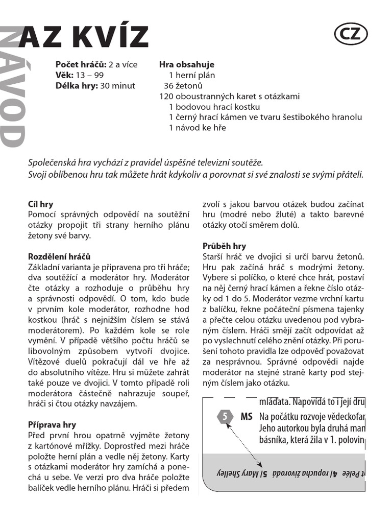 Návod - Dino AZ Kvíz | PDF