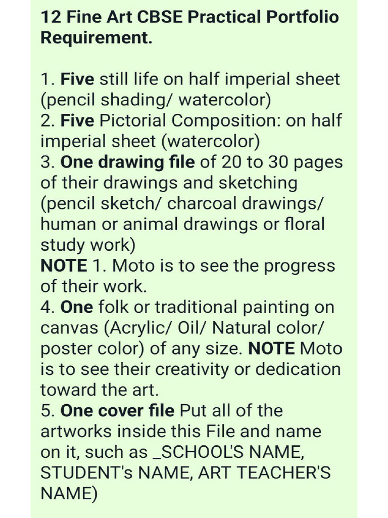 Class 12th Fine Arts Practical File | PDF
