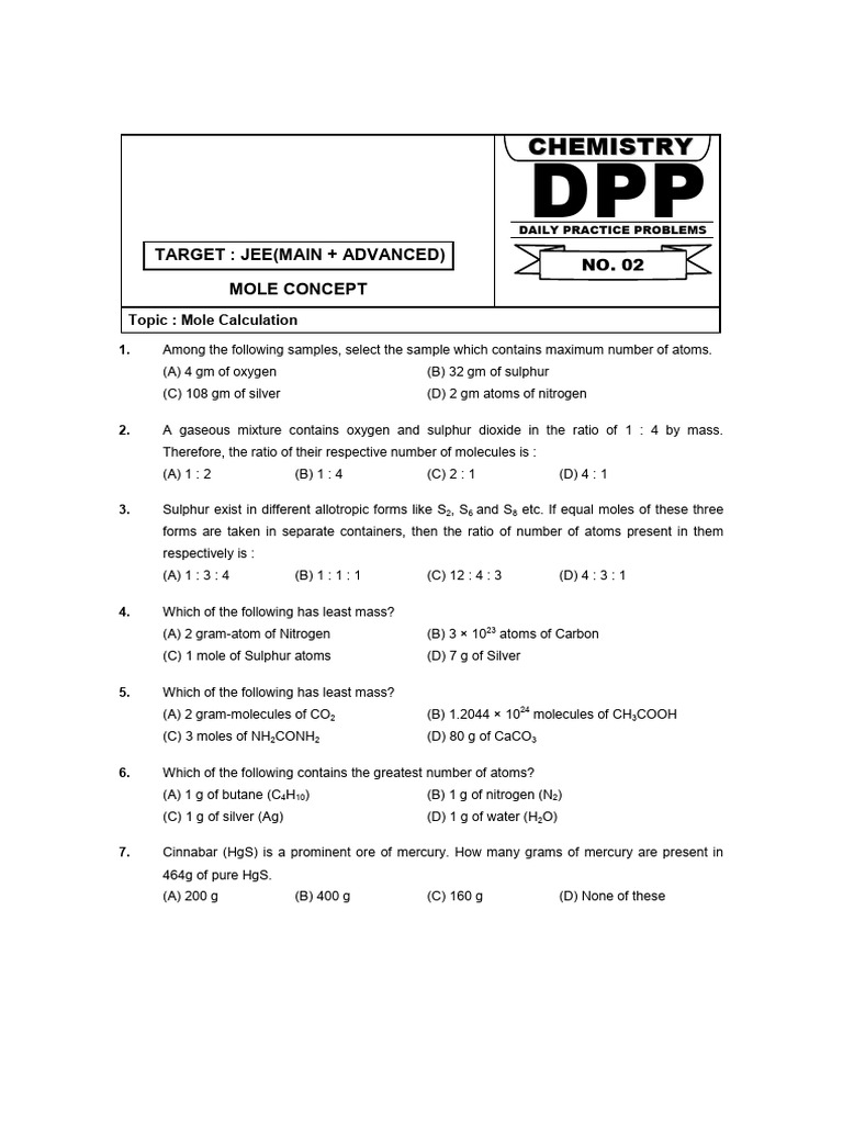 DPP 2 Mole | PDF