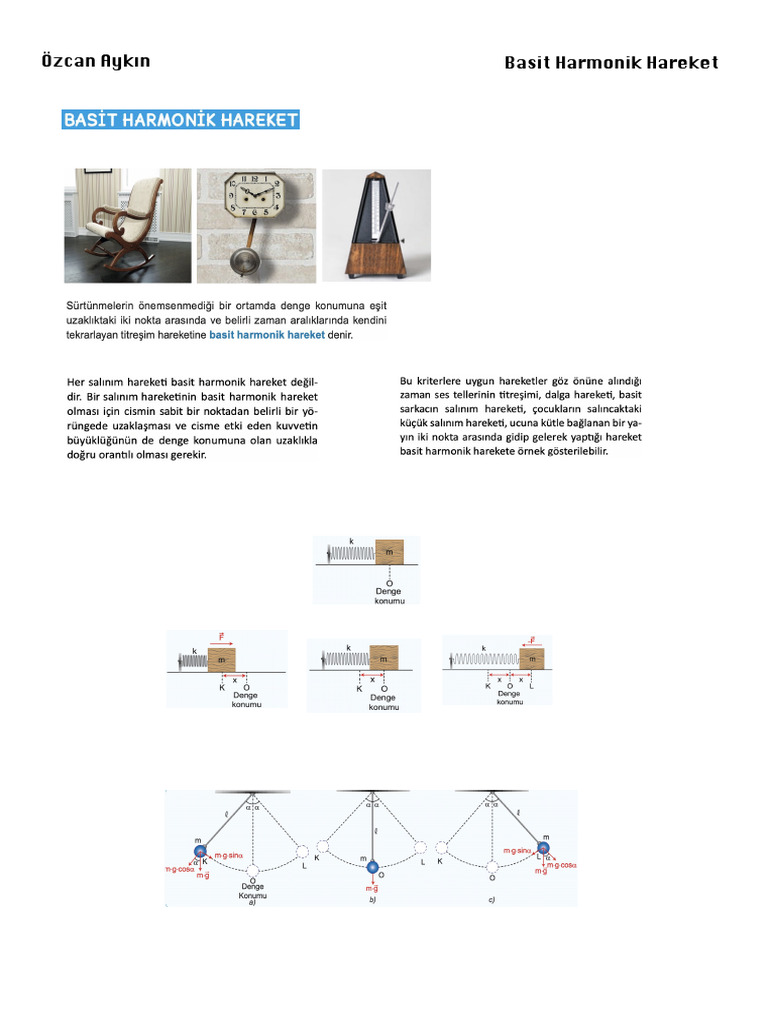 Basit Harmonik Hareket 1 | PDF