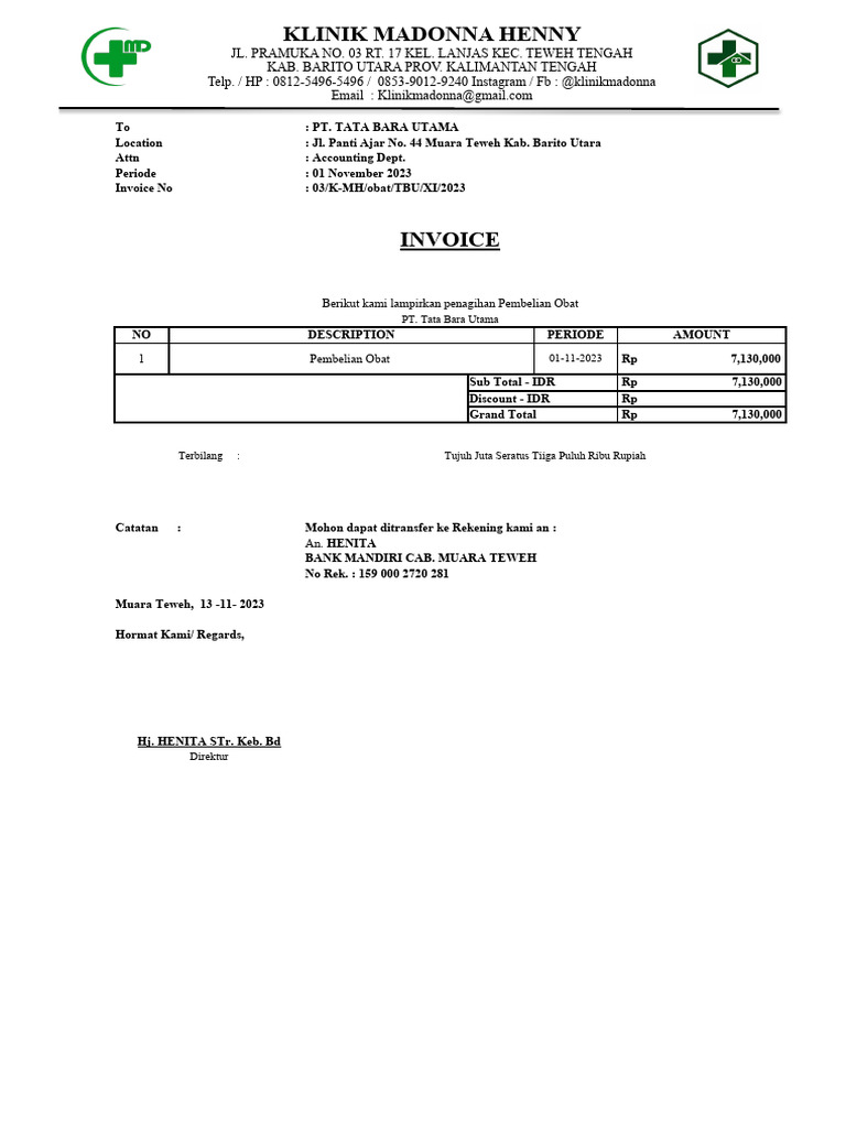 Invoce Obat Fix | PDF