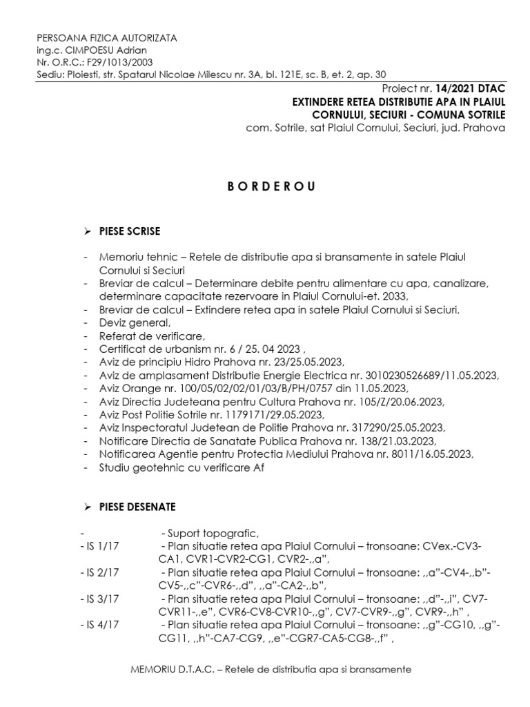 Memoriu DTAC | PDF