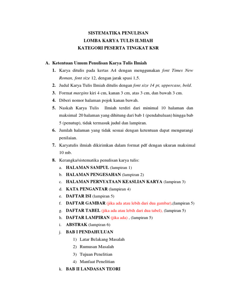 Format Penulisan Lkti | PDF